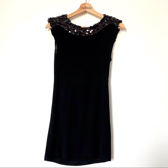 Urban Behavior | Tops | Urban Behavior Black Sequins Open Back Knit Top ...